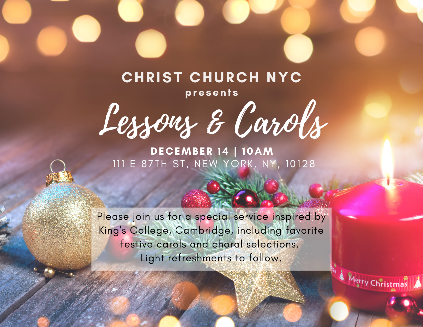 Lessons & Carols | Christ Church NYC